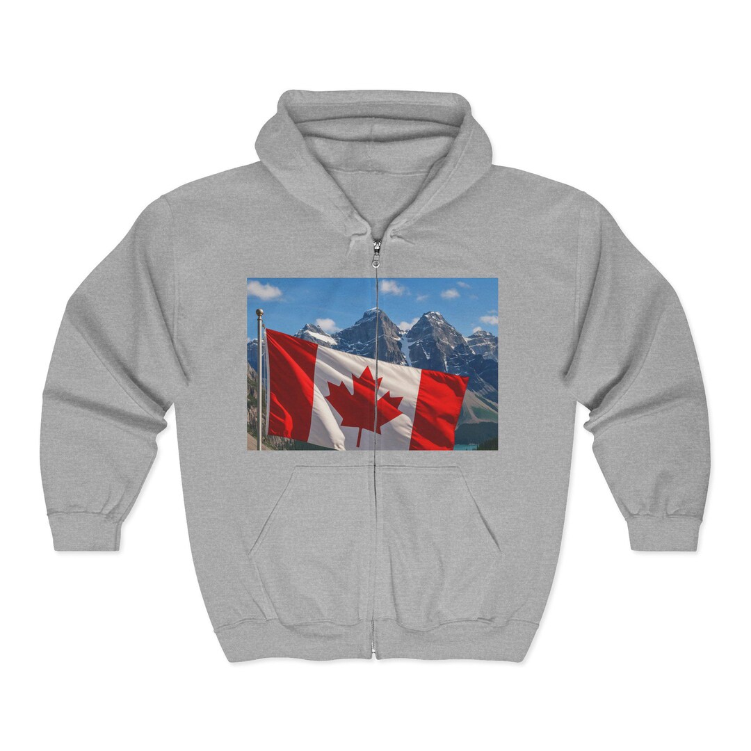 Canada Flag Full Zip Hoodie | Cozy Layer for Travel, Gifts for ...