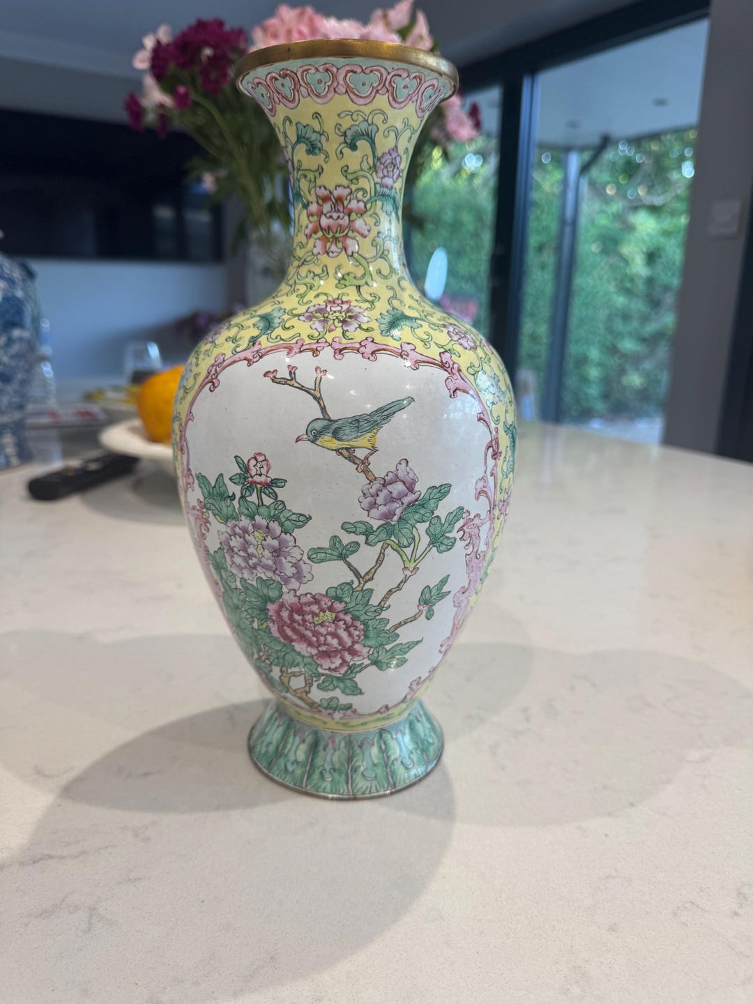 Antique Chinese Canton Enamel Hand Painted Vase - Stunning - 31cm Tall ...