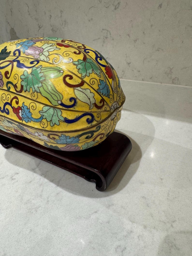 Rare Chinese Republic Period Large Cloisonné Box in Gourd Form - C1915 ...