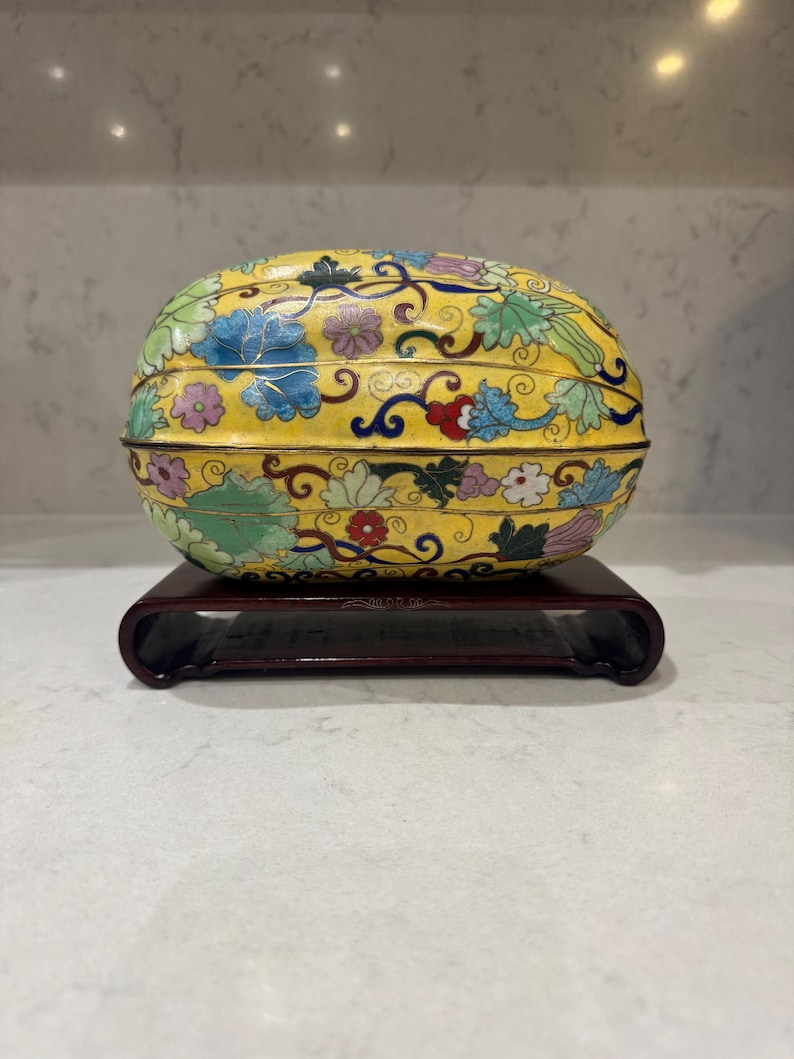 Rare Chinese Republic Period Large Cloisonné Box in Gourd Form - C1915 ...