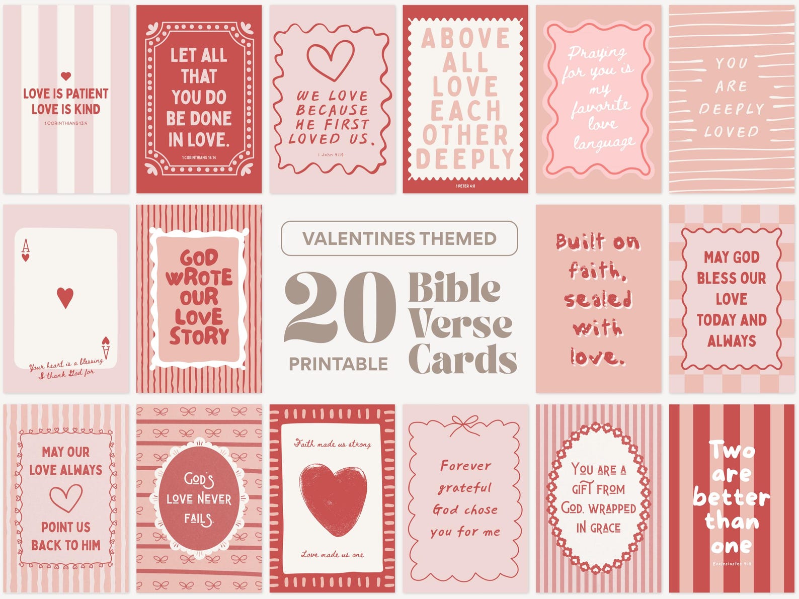 20 Christian Valentines Day Cards: Scripture Art, Love Bible Verse - Etsy