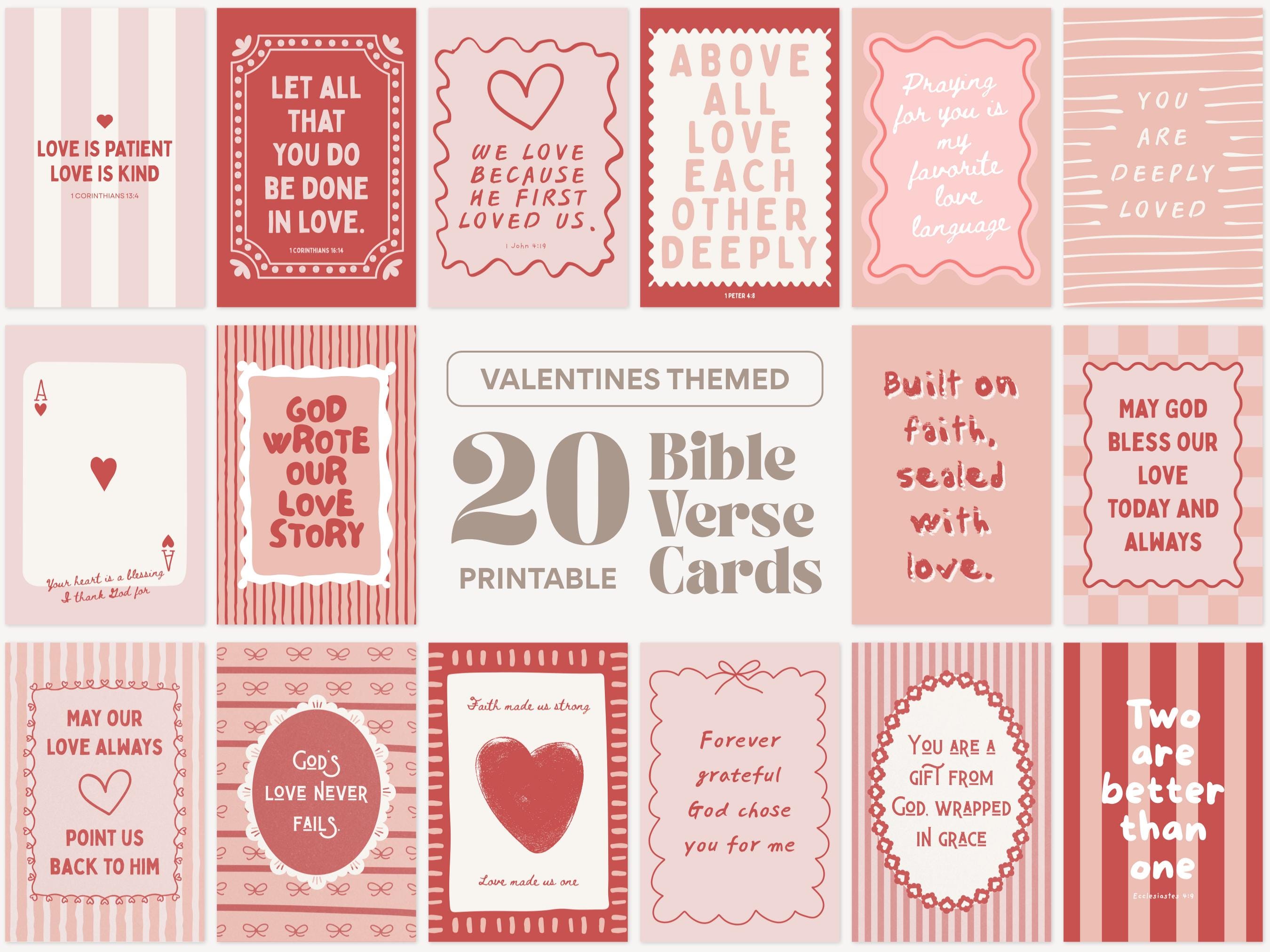 20 Christian Valentines Day Cards: Scripture Art, Love Bible Verse - Etsy
