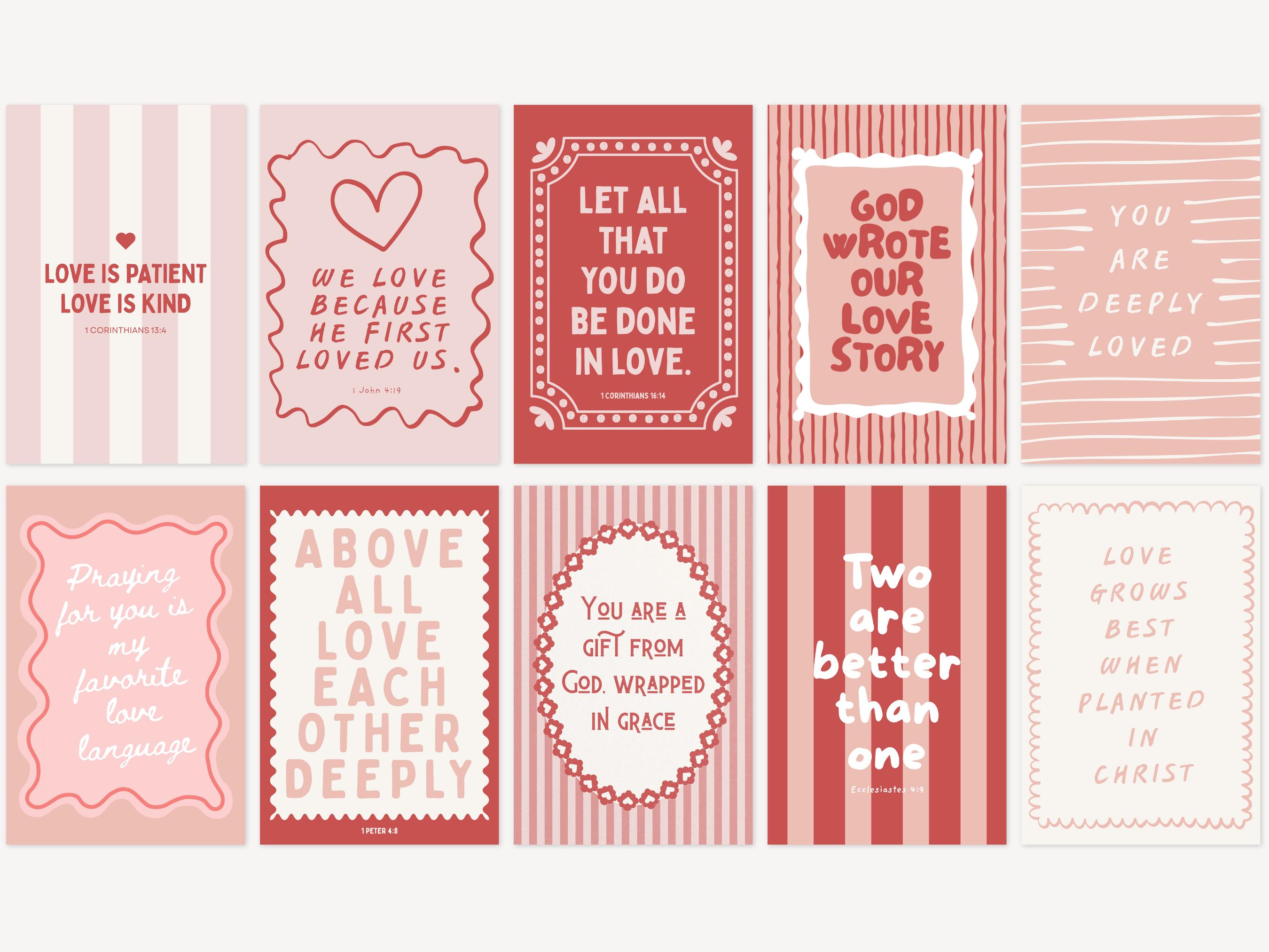 20 Christian Valentines Day Cards: Scripture Art, Love Bible Verse - Etsy
