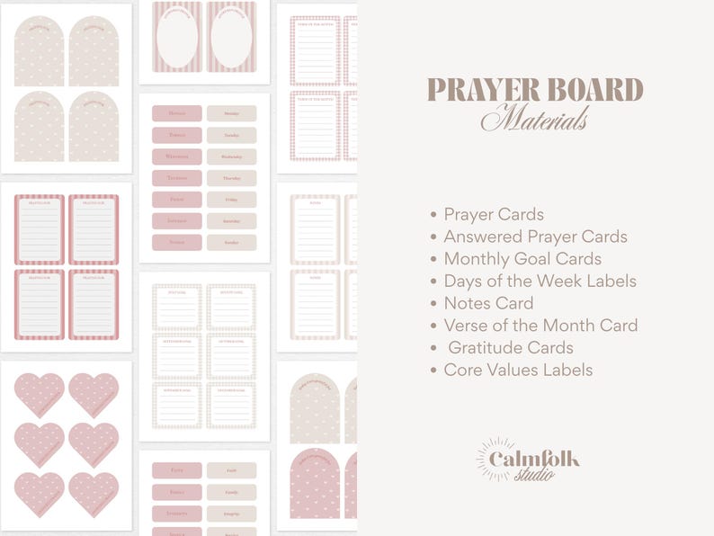 Pink Prayer Board Kit Printable With Envelopes - Christian Prayer ...