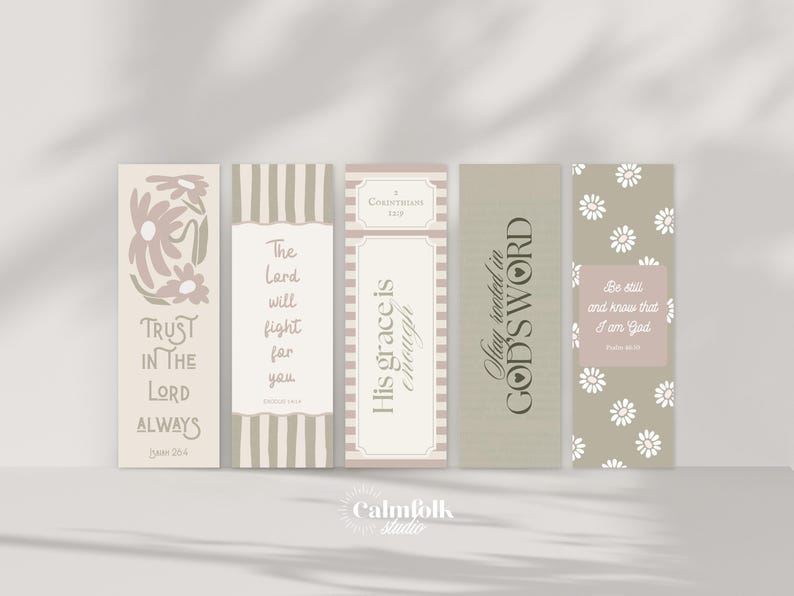 Christian Bookmarks Printable, Bible Verse Bookmark Bundle, Faith Quote ...