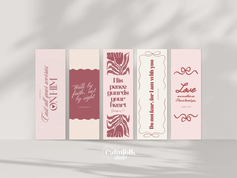Christian Bookmarks Printable Set, Bible Verse Bookmark Bundle, Faith ...