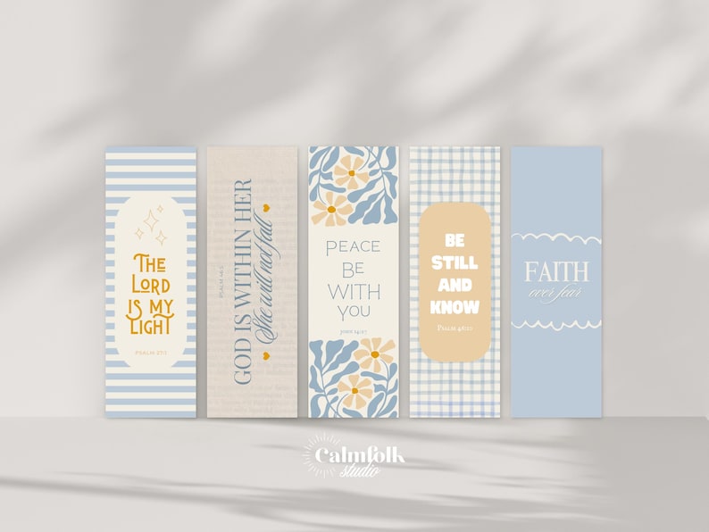 Christian Bookmarks Printable Set, Bible Verse Bookmark Bundle, Faith ...