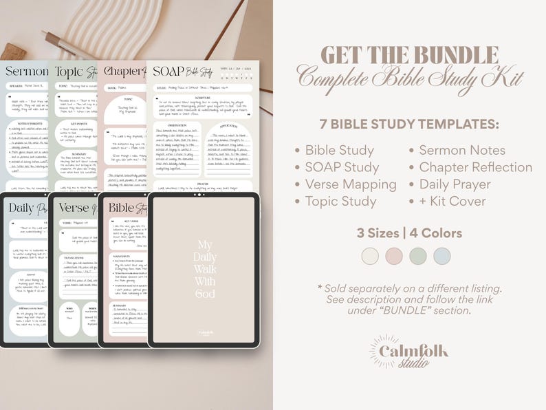 Bible Chapter Study Guide Template: Printable & Digital (goodnotes) - Etsy