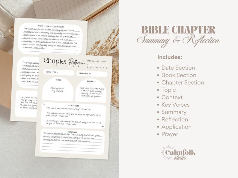 Bible Chapter Study Guide Template: Printable & Digital (goodnotes) - Etsy