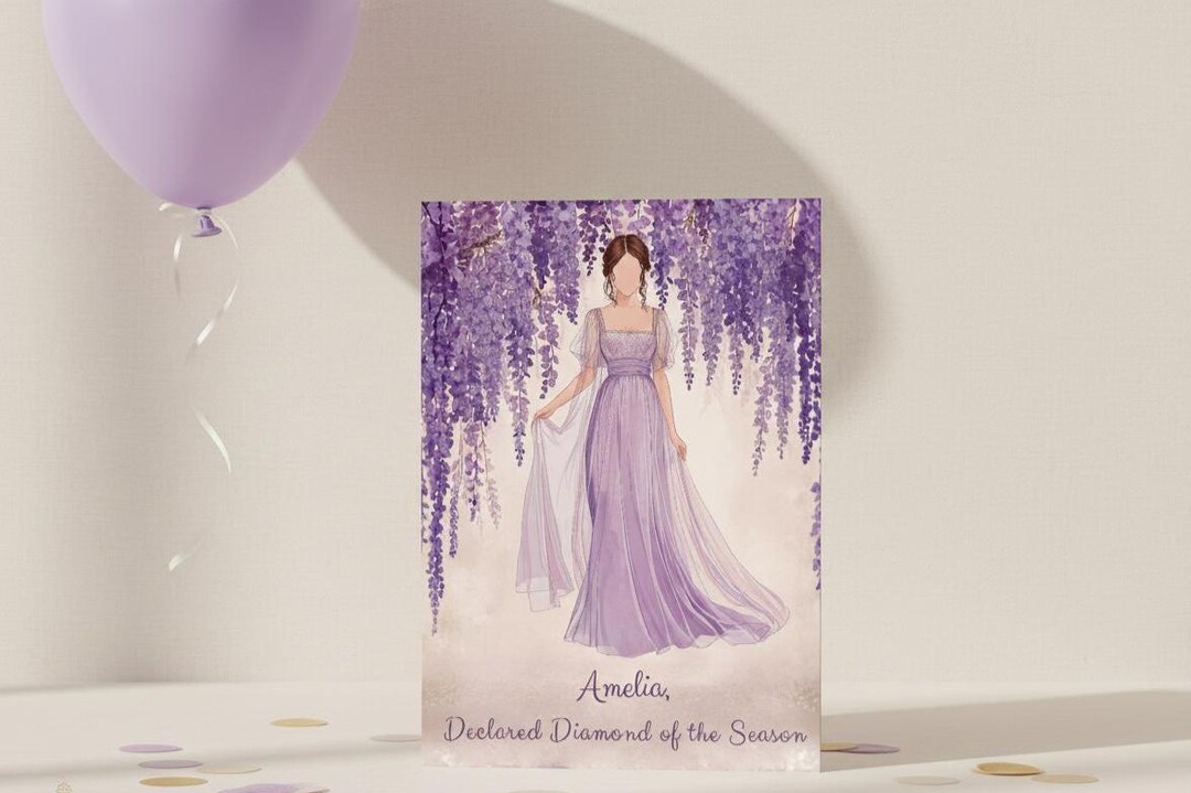 Bridgerton Inspired Birthday Card, Diamond of the Season, Personalized ...