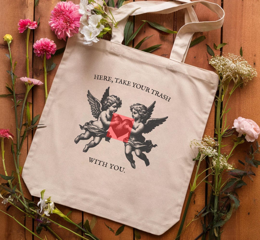 Funny Tote Bag, Personalized Weirdcore Cupid Tote, Custom Gothic ...