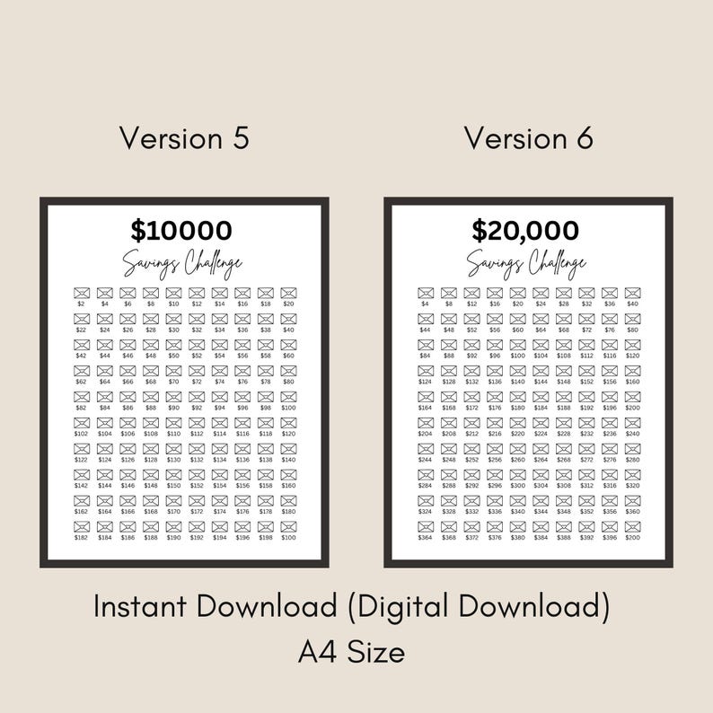 100 Envelope Savings Challenge Printable Bundle, Cash Stuffing Tracker ...