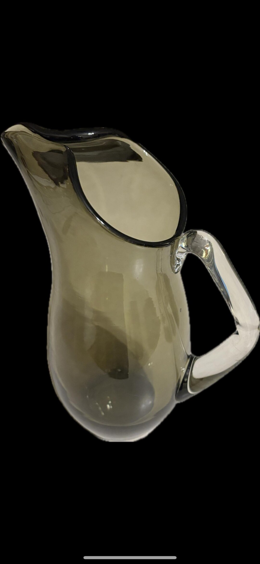 Vintage Mid Century Mod Smoke Grey Glass Cocktail Pitcher - Etsy
