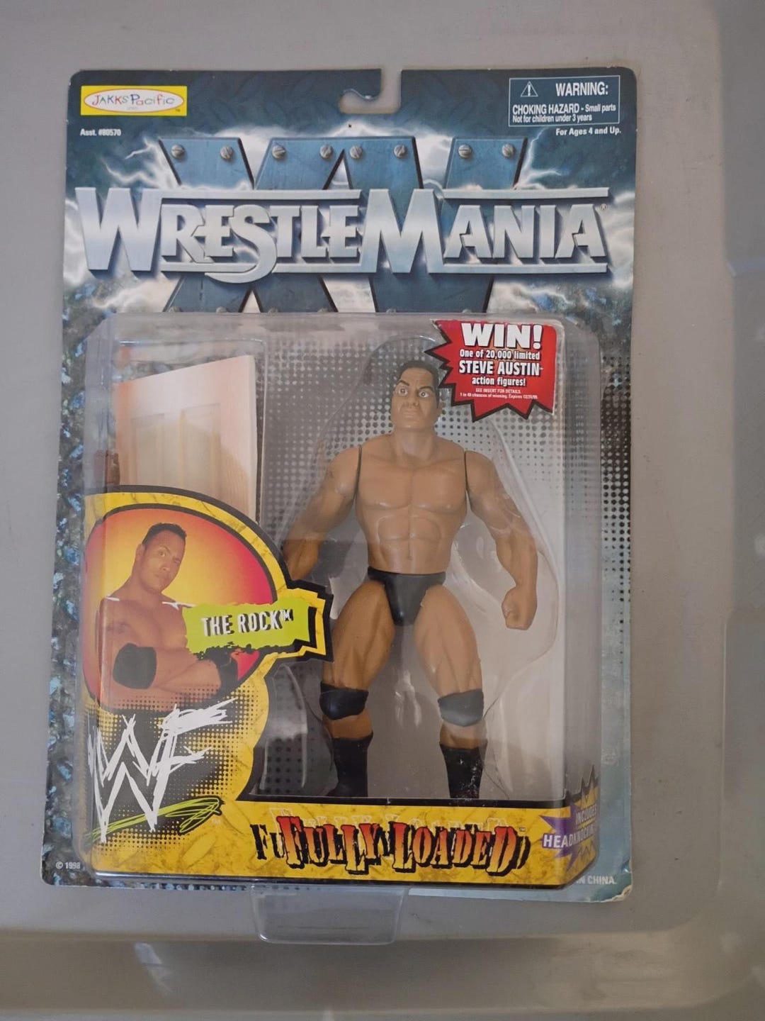 WWF Wrestlemania the Rock Action Figure Fully Loaded 1998 Jakks Pacific ...