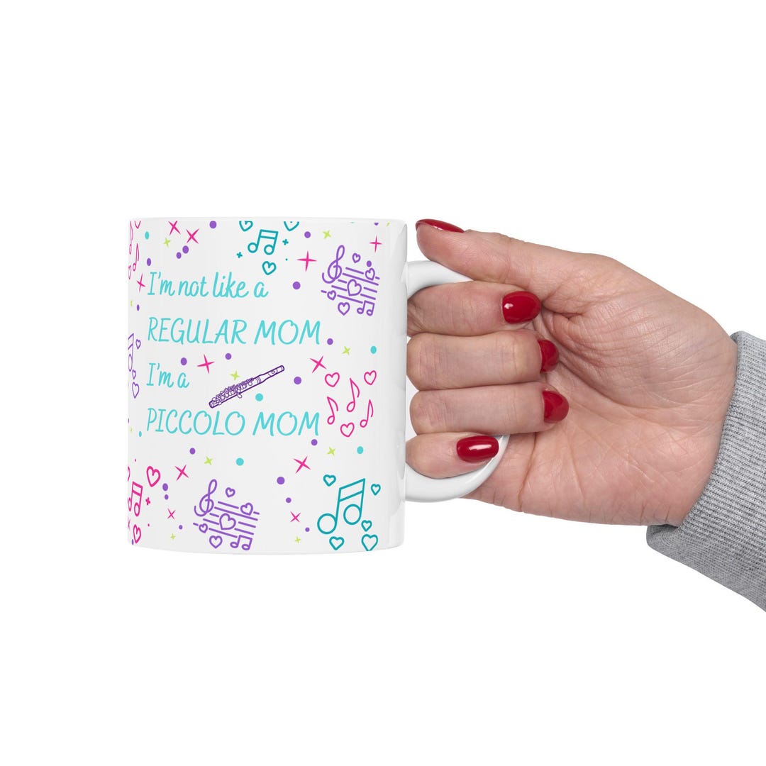 Piccolo Mom Mug | Music Notes Ceramic Coffee Cup - Etsy