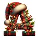 Christmas Alphabet Clipart Bundle PNG, Festive Letter Set for Holiday ...