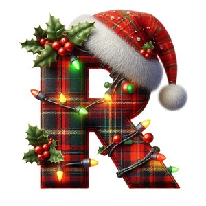 Christmas Alphabet Clipart Bundle PNG, Festive Letter Set for Holiday ...