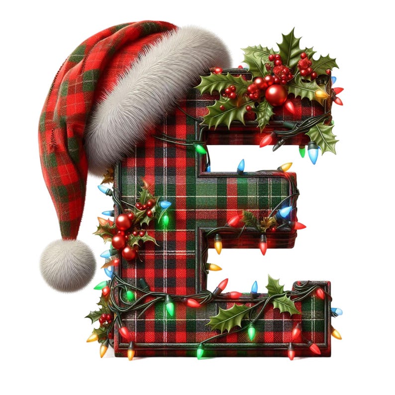Christmas Alphabet Clipart Bundle PNG, Festive Letter Set for Holiday ...