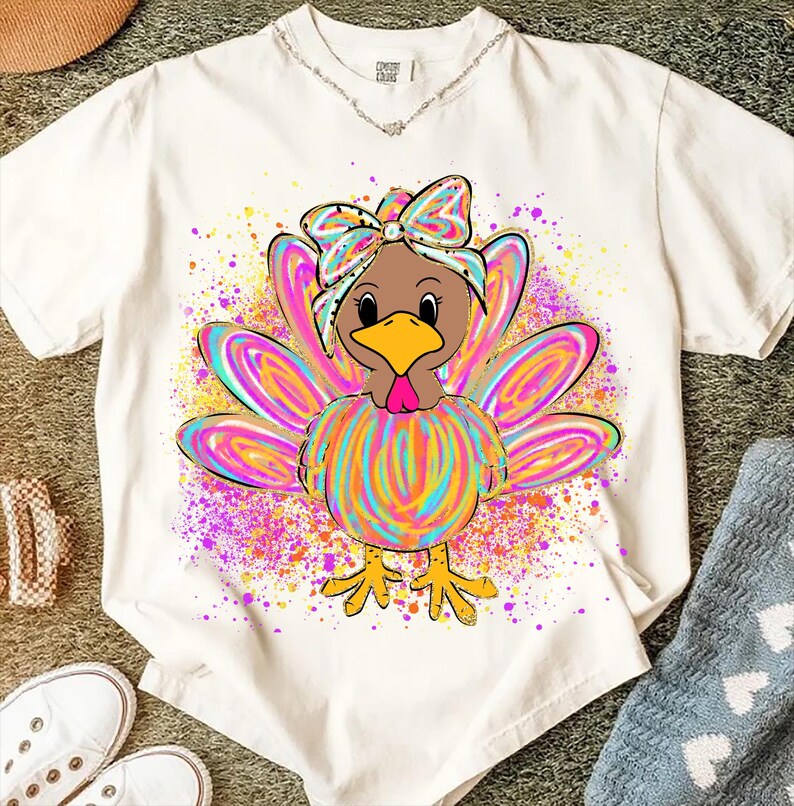 Girl Turkey Coquette Thanksgiving PNG | Cute Fall Sublimation Design ...