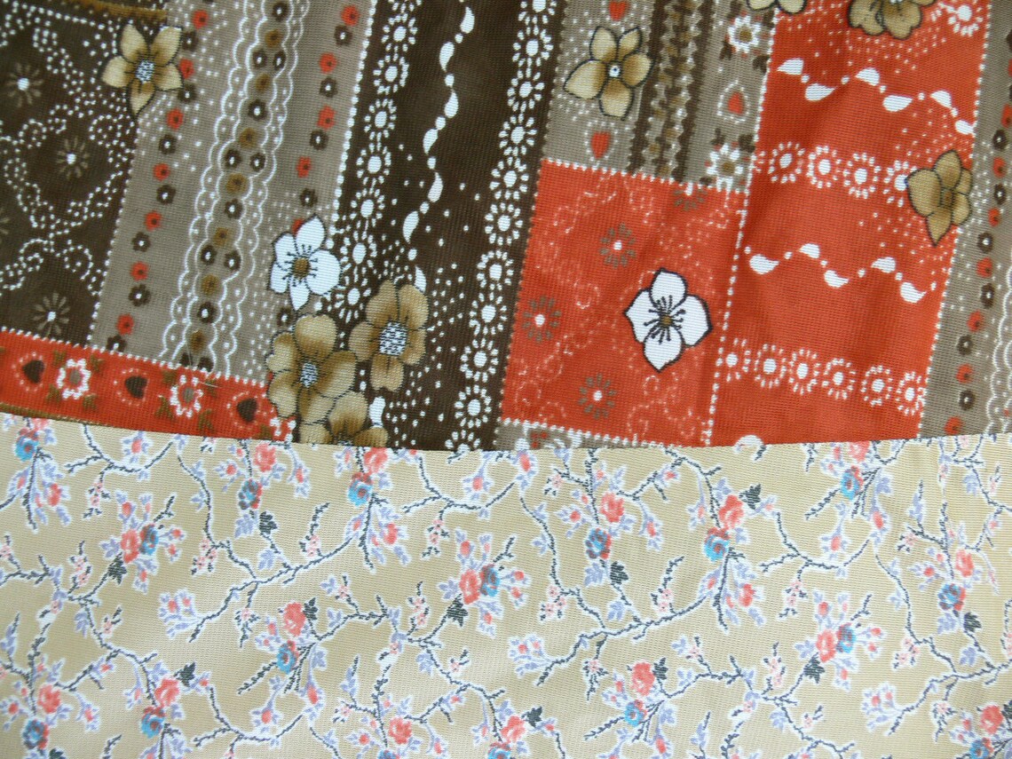 Vintage 70s Calico Patchwork Maxi Dress Balloon Sleeve Apron - Etsy