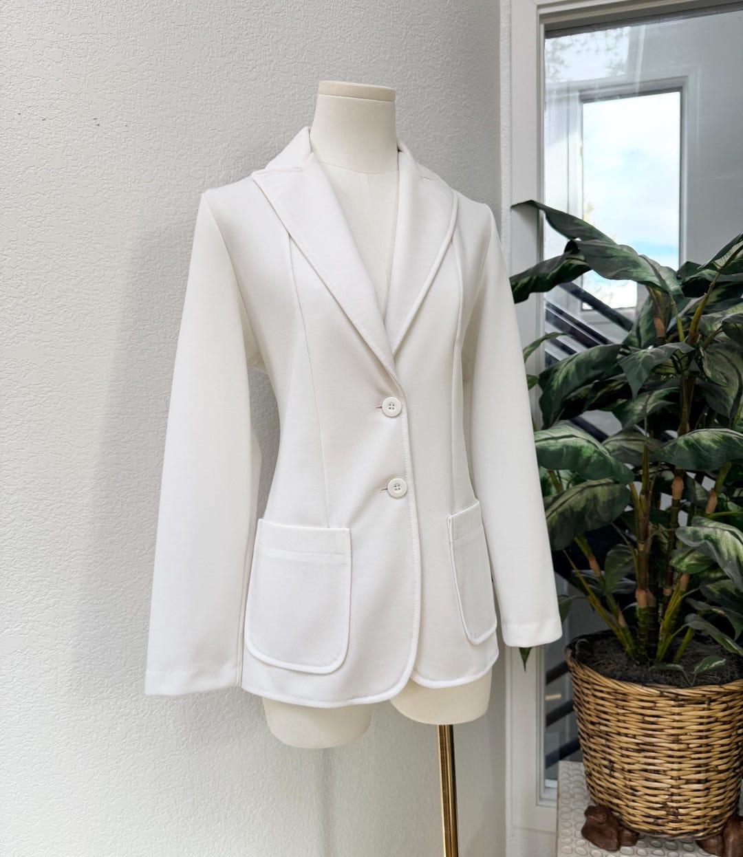 Vintage 70s Fire Island White Leisure Suit Jacket Blazer Polyester ...