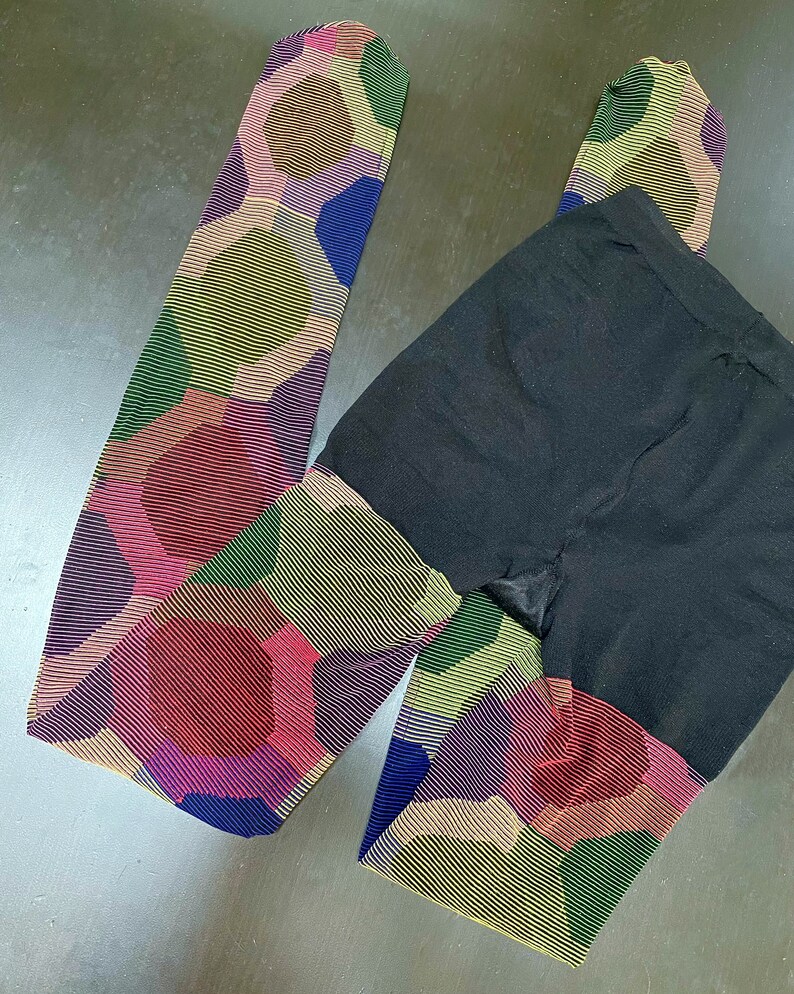 Vintage 90s Does 60s Mod Geometric Pattern Multi Color Tights XS S M ...