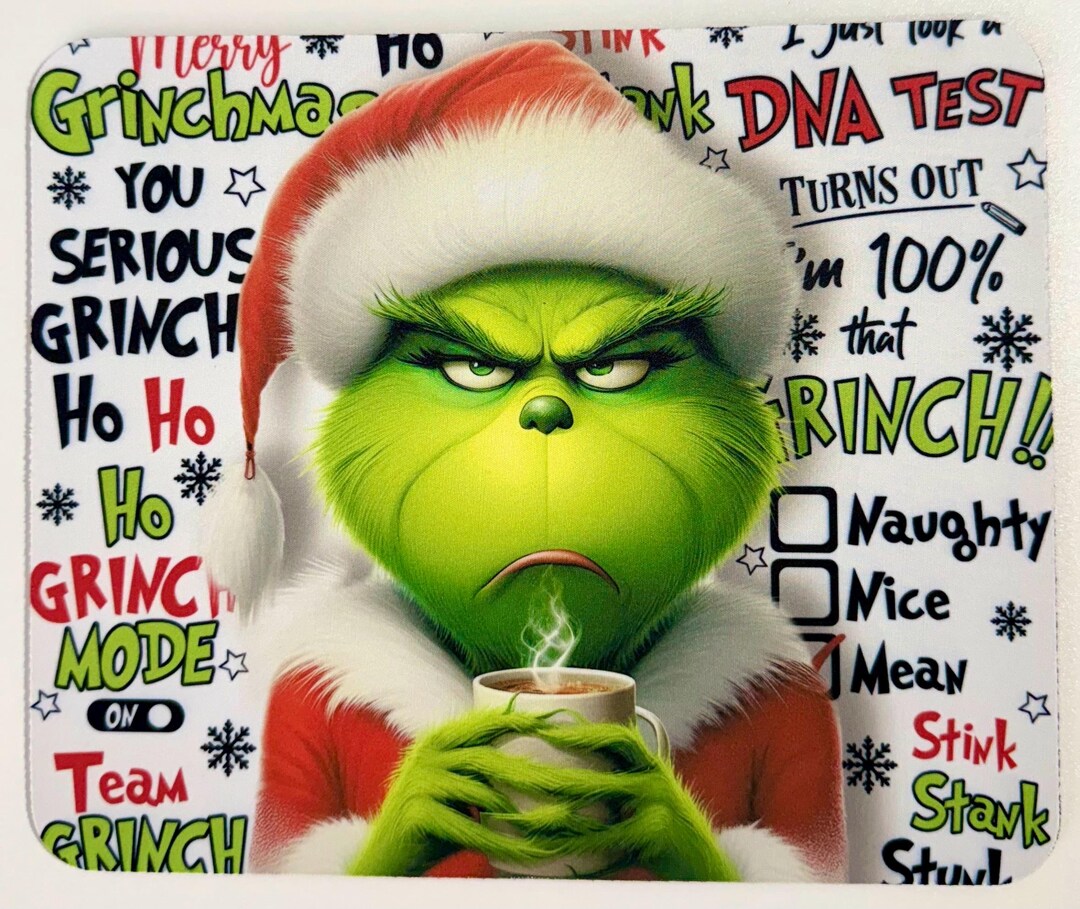 Grinch Christmas Mousepad: Fun Holiday Desk Accessory - Etsy