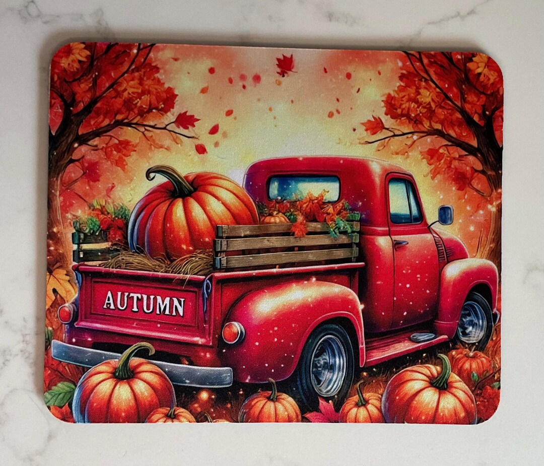 Fall Farm Truck Mousepad: Sublimated Polyester, Non-slip, Harvest ...