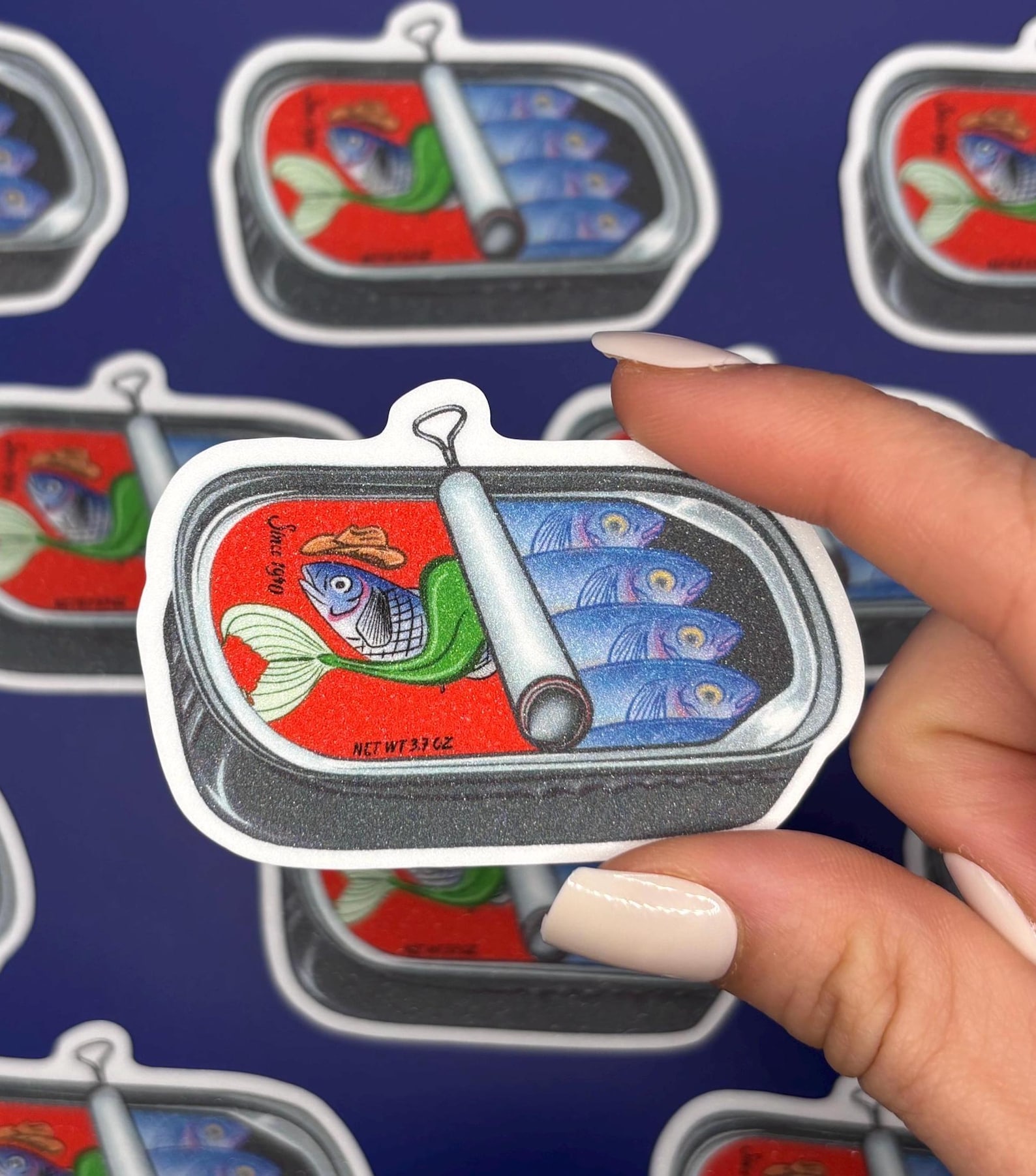 Tin Canned Sardine Fish Sugar Glitter Sticker - Etsy