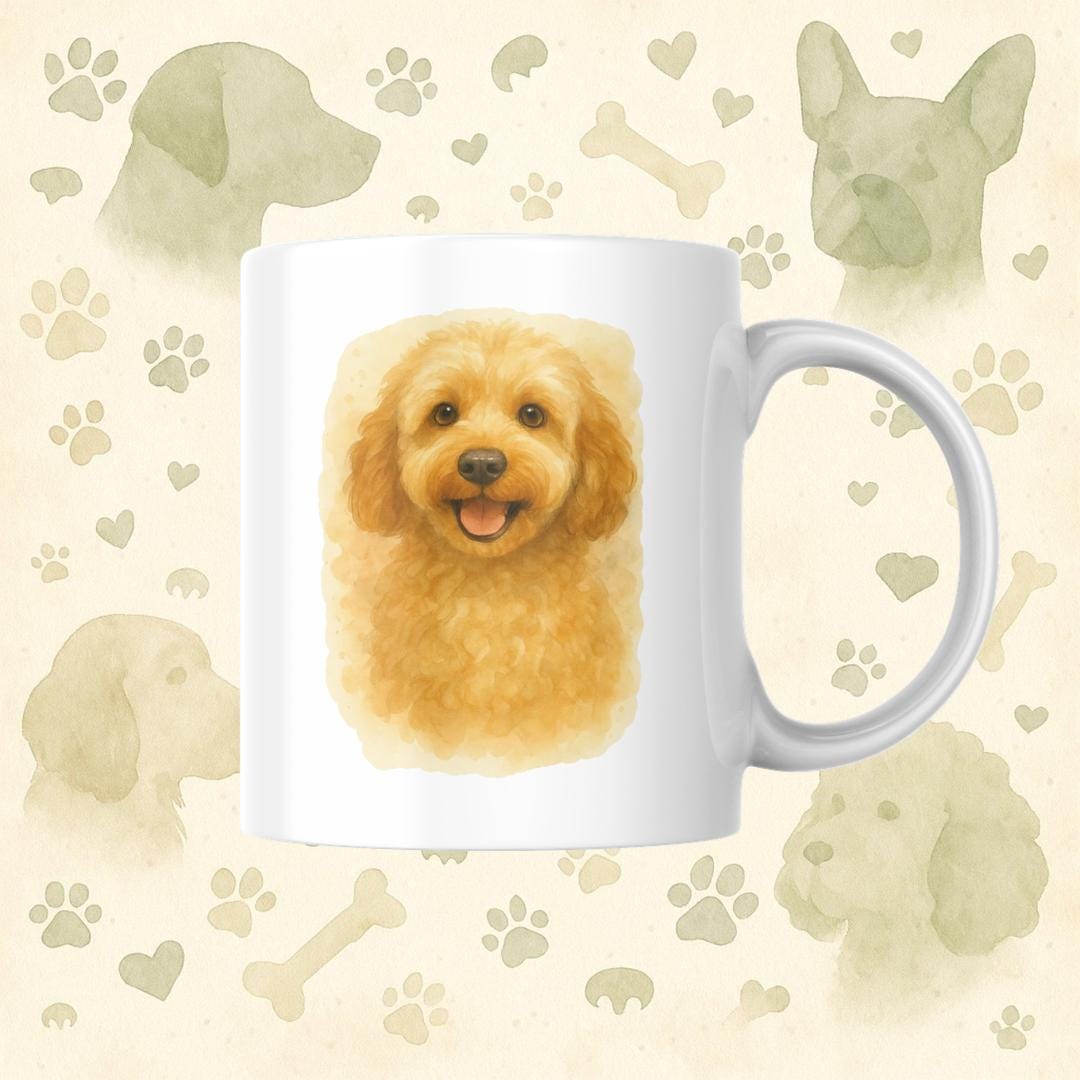 Cockapoo Mug, Canine Classics Watercolour Dog Portrait by the Painted ...