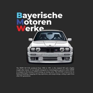 BMW E30 Printable Design | for Apparel or Posters - Etsy