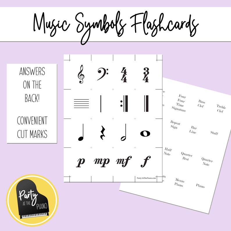 Music Symbols Flashcards - Etsy