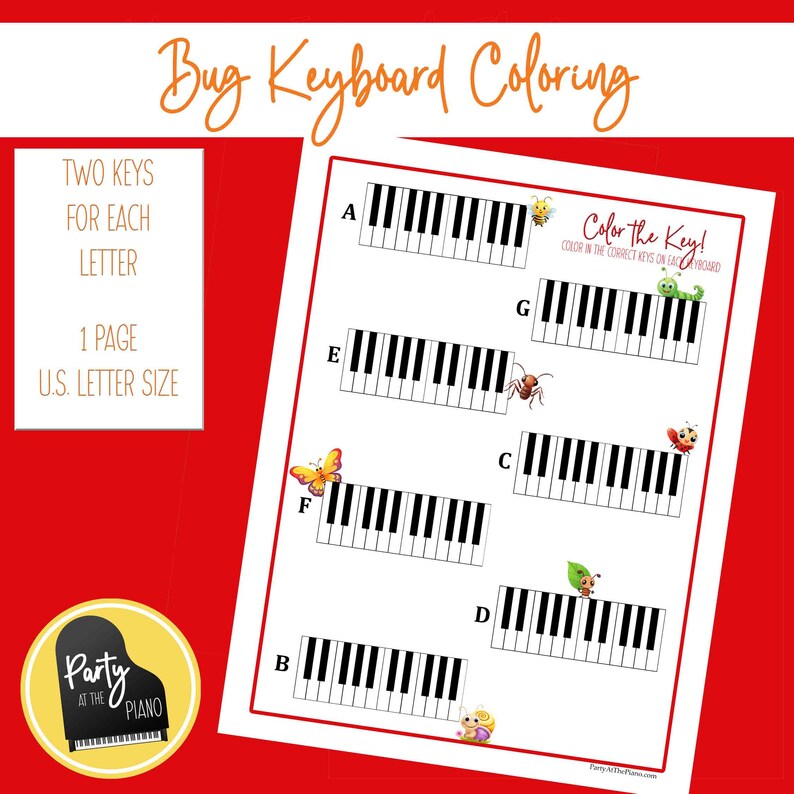Bug Keyboard Coloring - Etsy