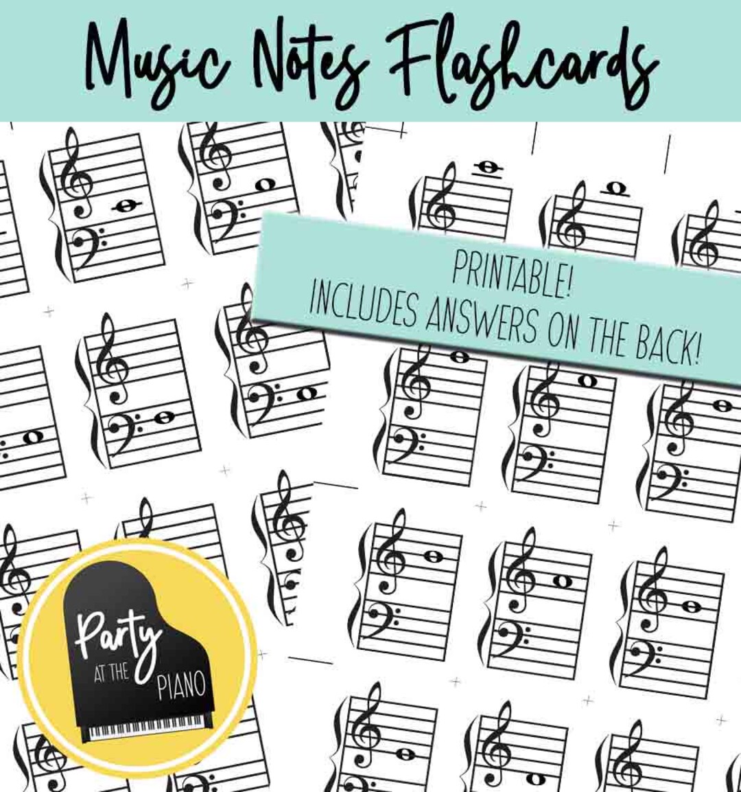 Music Notes Flashcards - Etsy