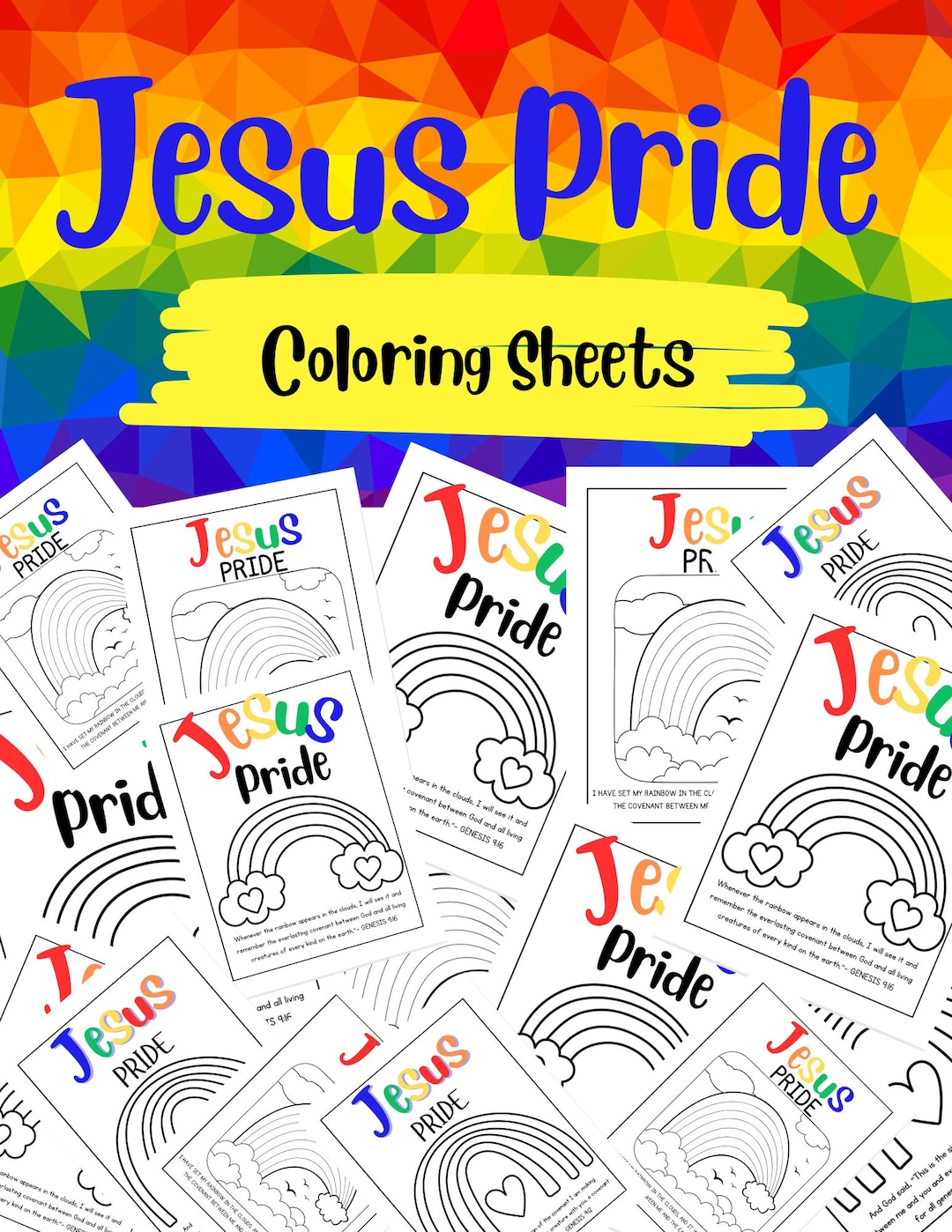 Jesus Pride Coloring Sheets - Etsy