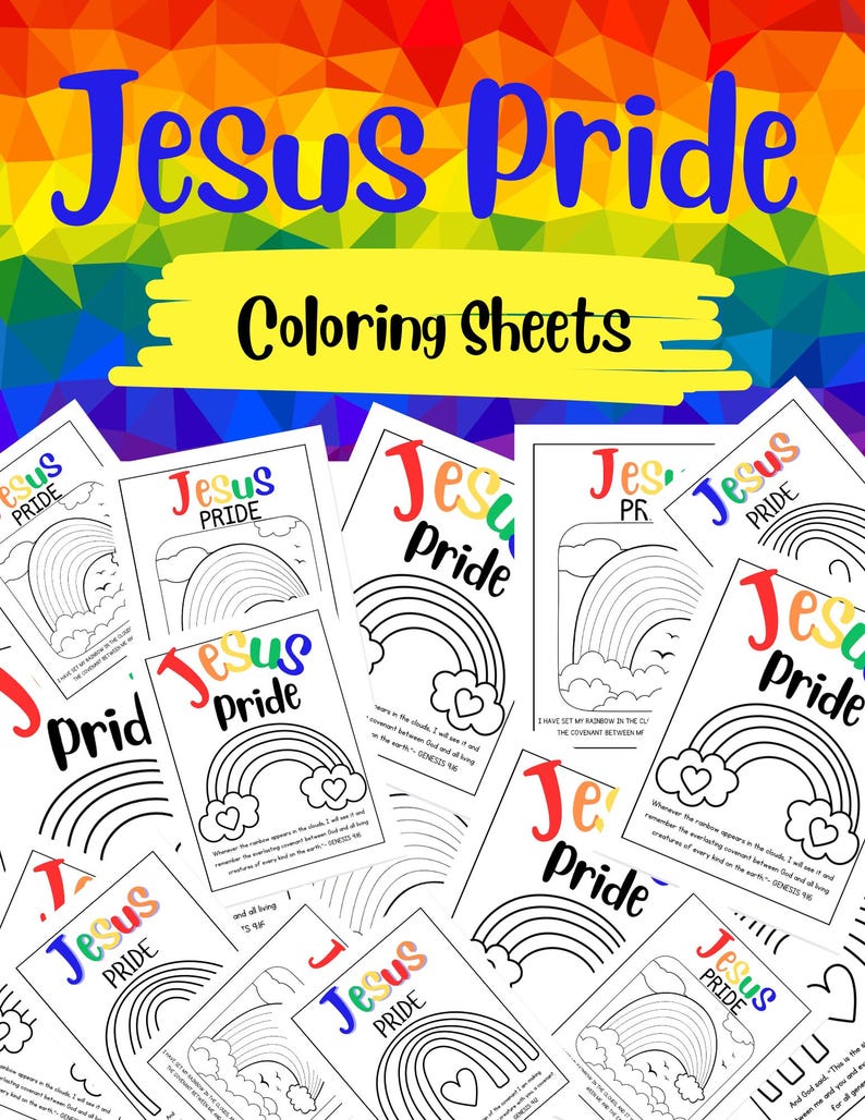 Jesus Pride Coloring Sheets - Etsy