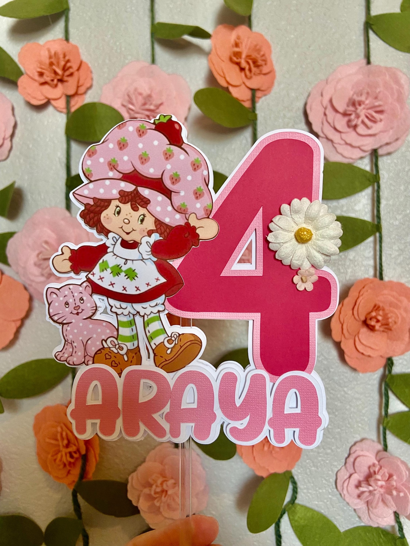 Strawberry Shortcake Cake Topper: Personalized Party Decor - Etsy