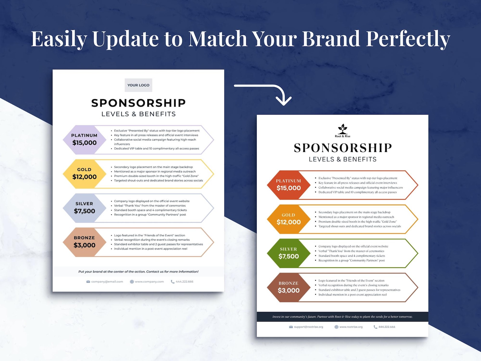 Sponsorship Levels Templates | Canva | 7-pack - Etsy