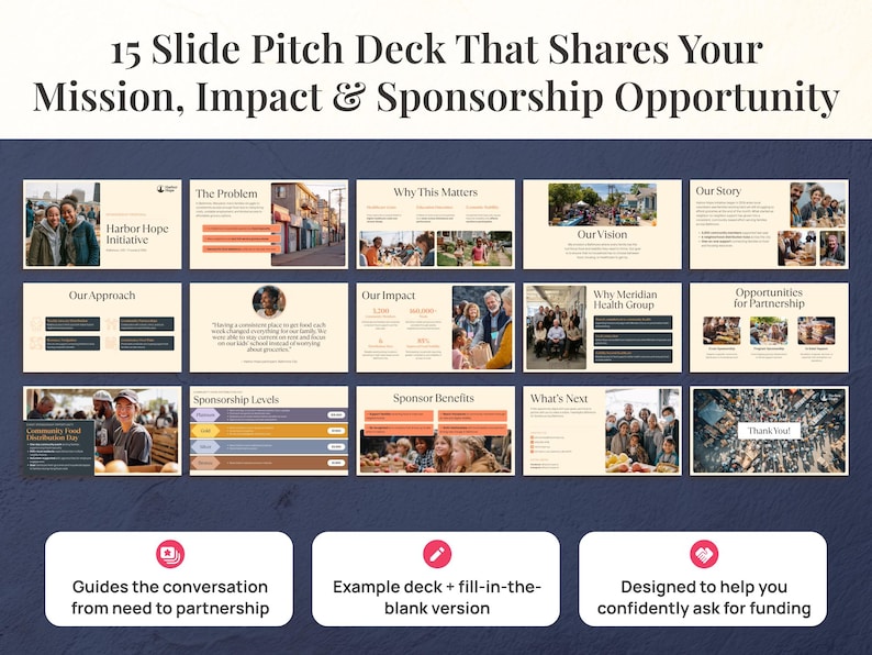 Fundraising Event Sponsorship Deck | Canva Template - Etsy
