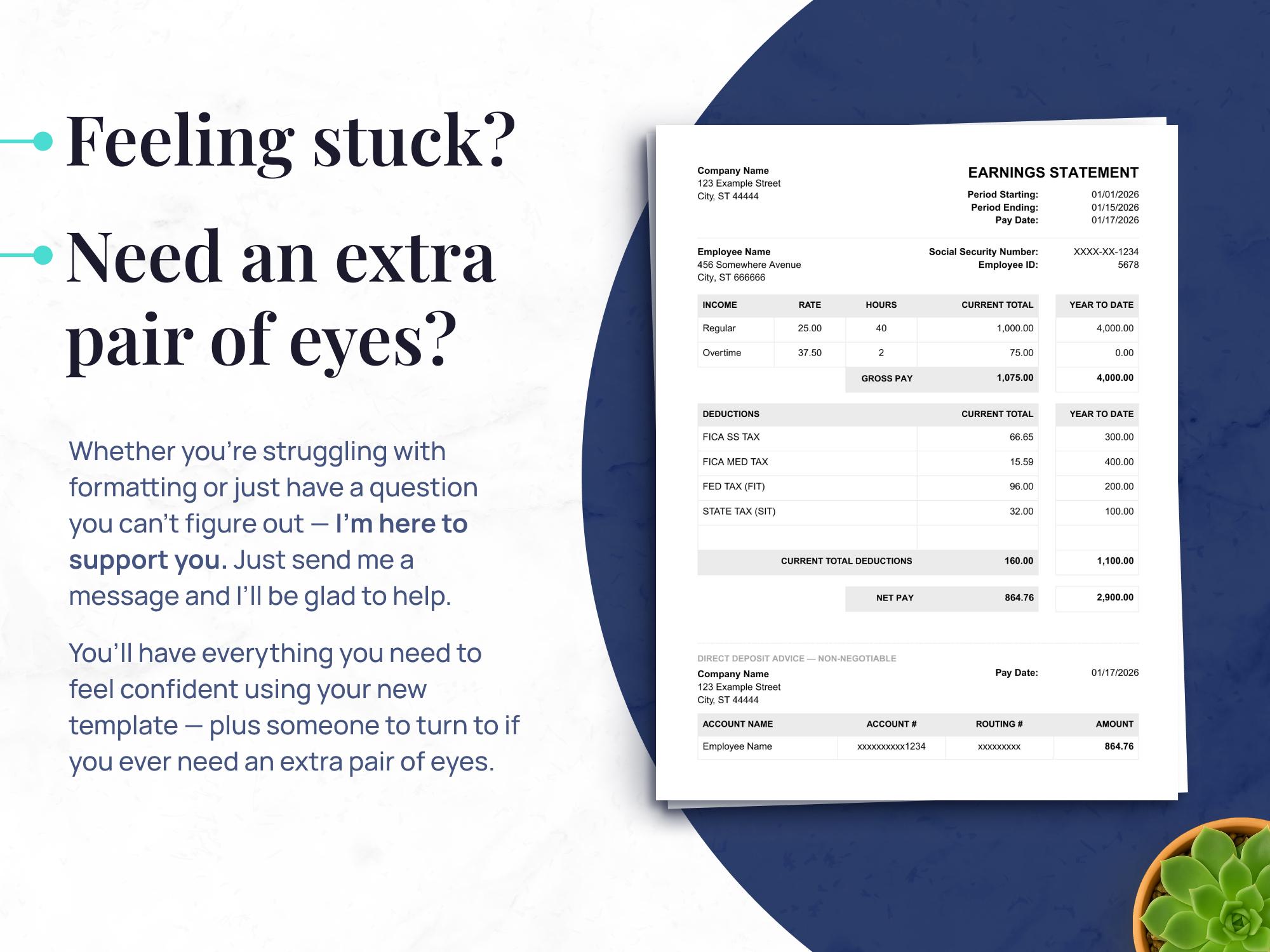 Editable Pay Stub Template for Canva | Simple & Professional Design - Etsy