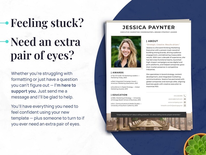 Executive Professional Bio Template | Canva - Etsy