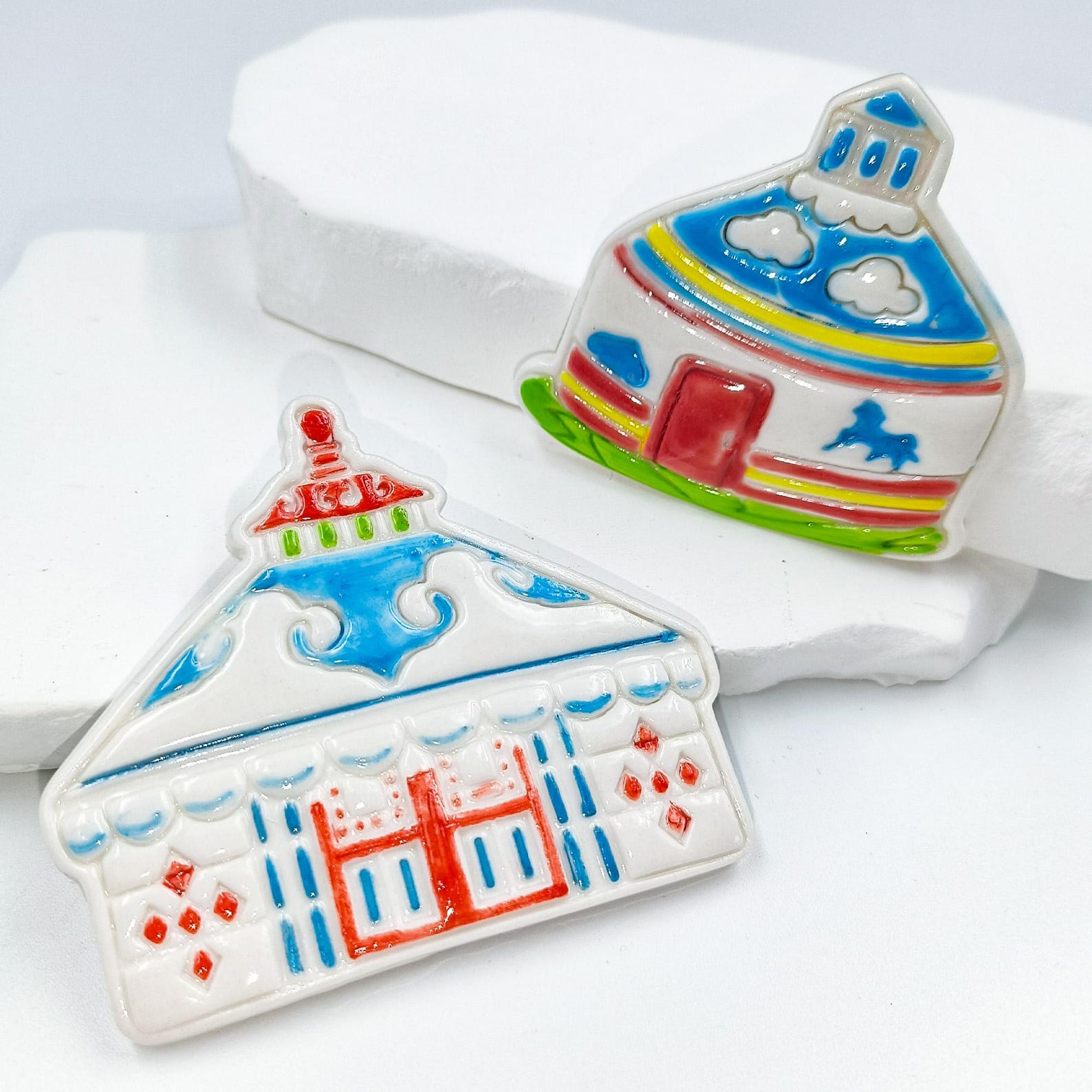Hand-drawn Refrigerator Magnets, Cute House Refrigerator Magnets ...