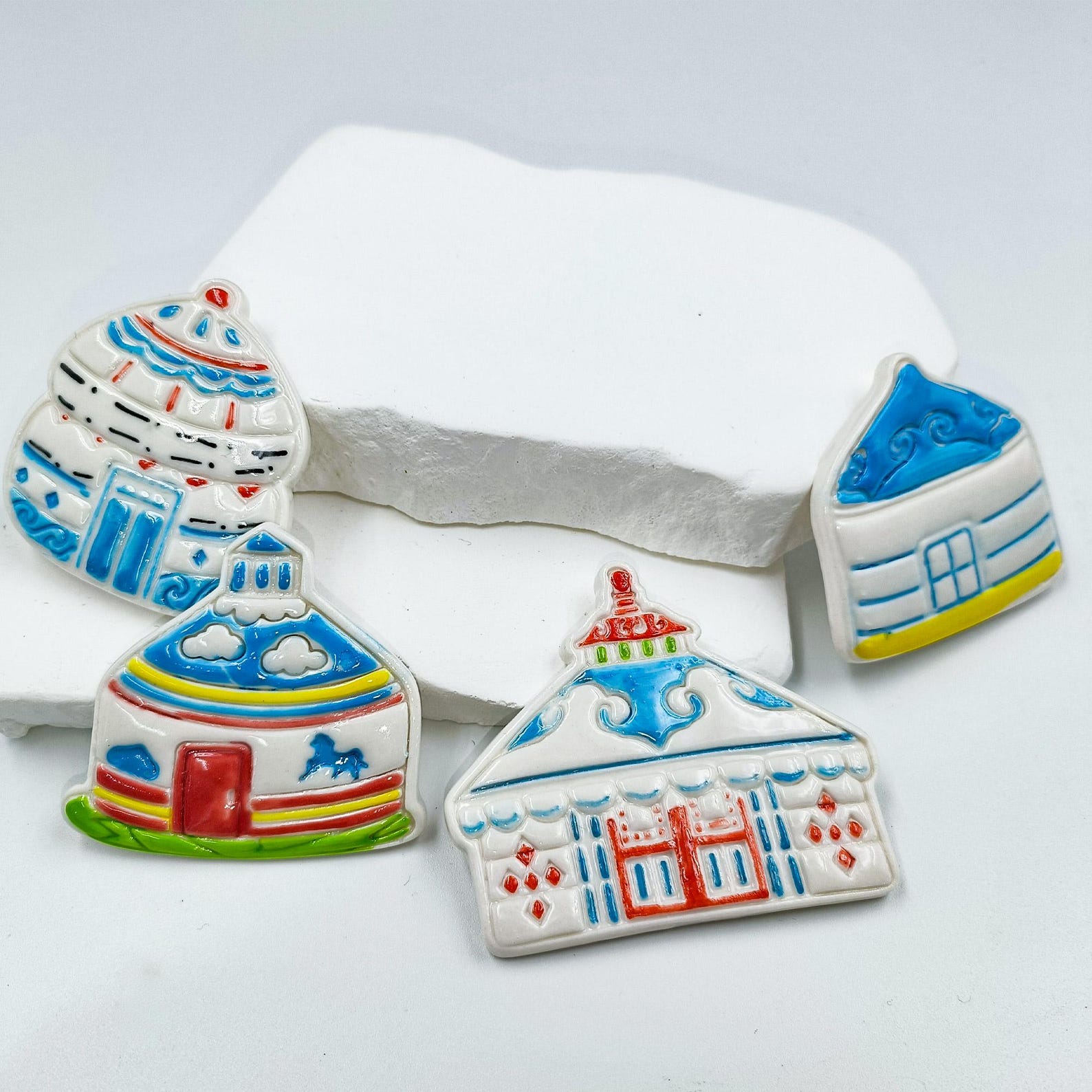 Hand-drawn Refrigerator Magnets, Cute House Refrigerator Magnets ...