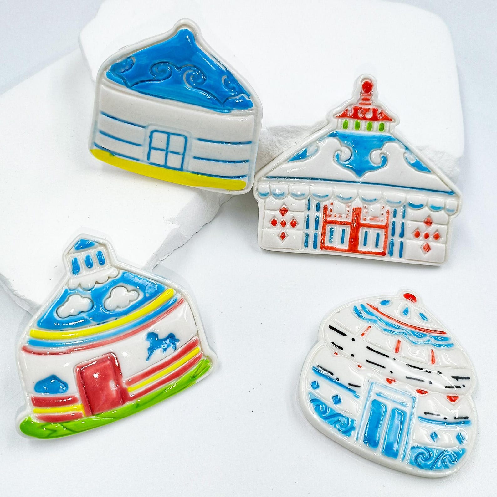 Hand-drawn Refrigerator Magnets, Cute House Refrigerator Magnets ...
