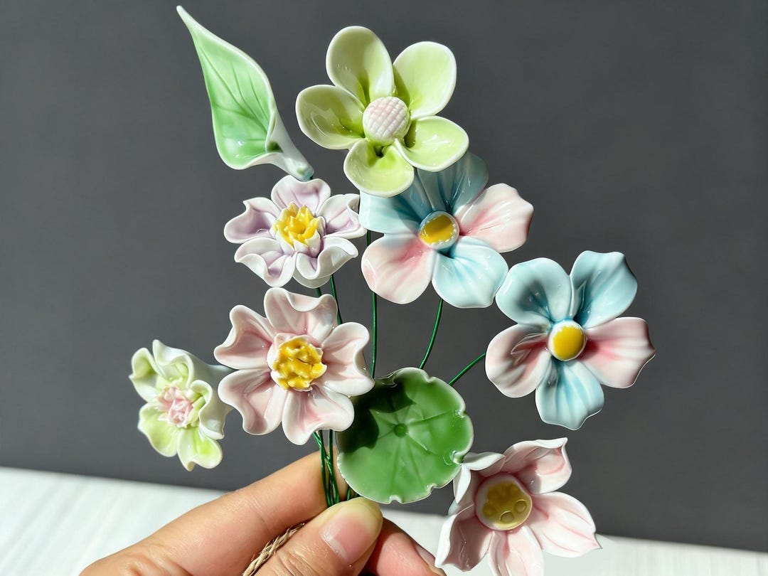Ceramic Flower, Lotus Flowers/plum Blossoms/leaves Ceramic Flower ...