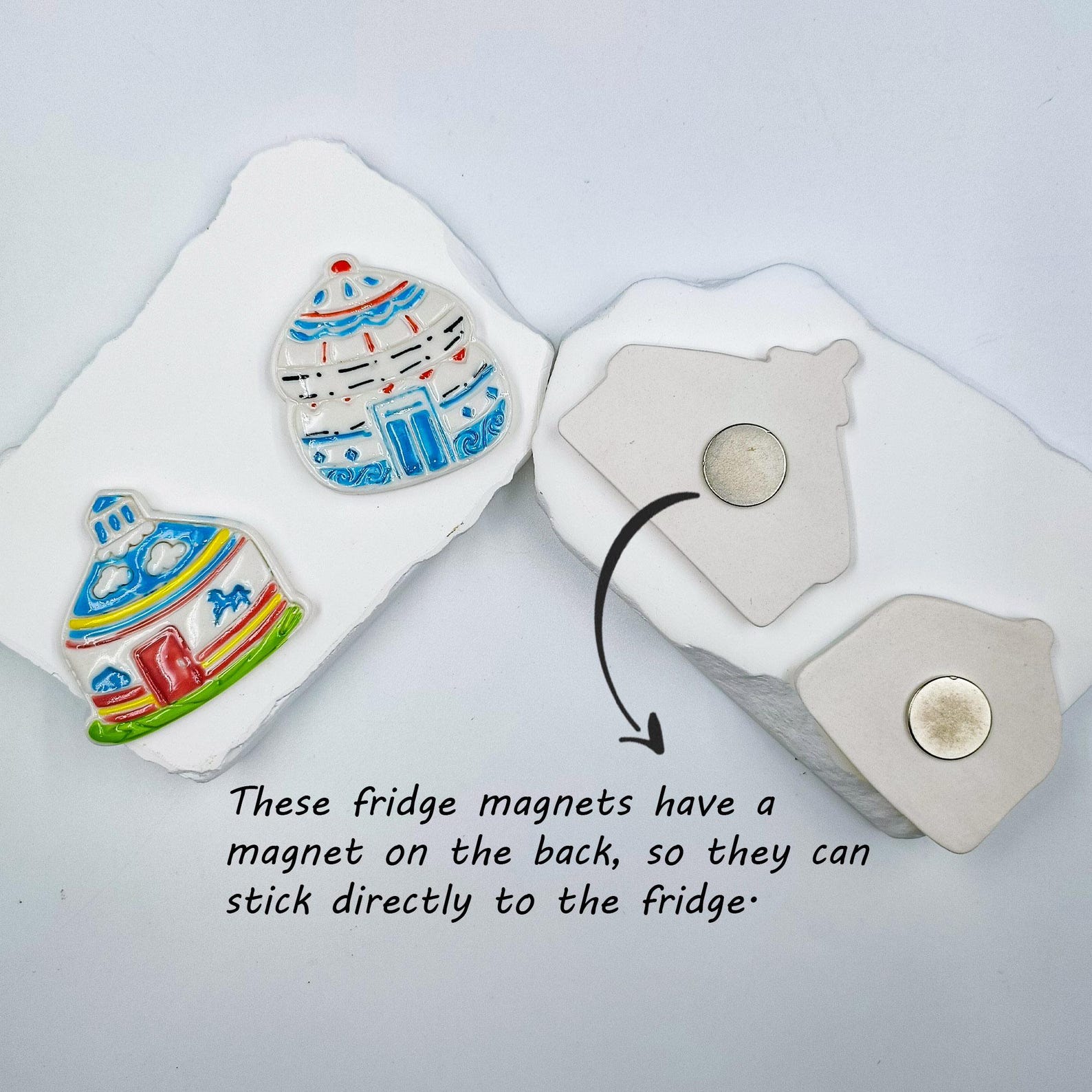 Hand-drawn Refrigerator Magnets, Cute House Refrigerator Magnets ...