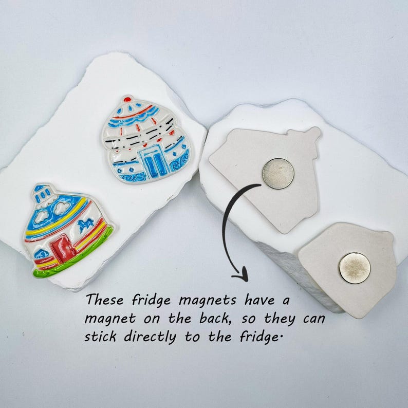 Hand-drawn Refrigerator Magnets, Cute House Refrigerator Magnets ...
