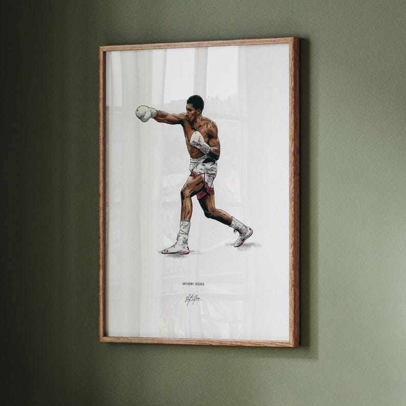 Anthony Joshua Poster, Boxing Wall Art, 8x10 Sports Print for Man Cave ...