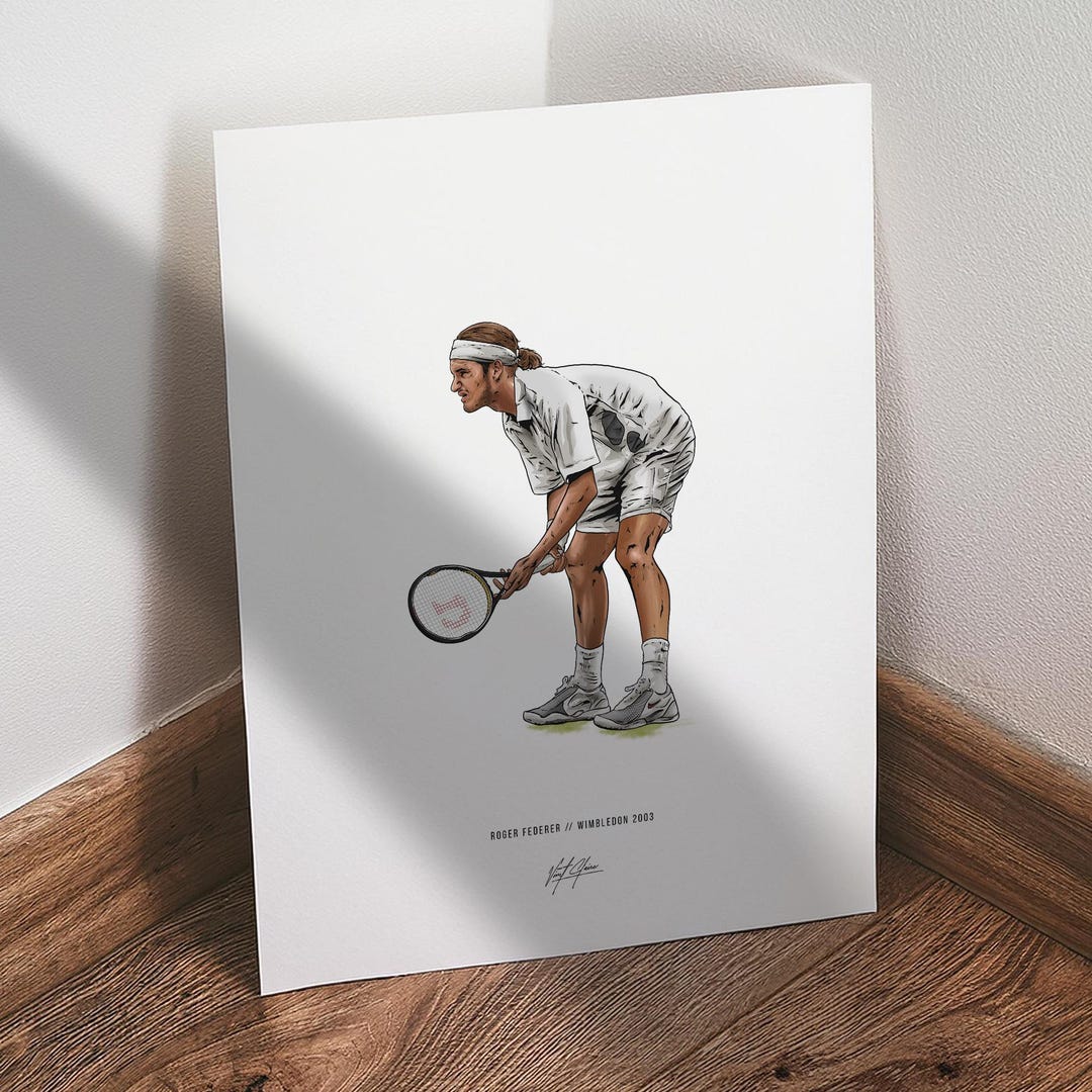 Roger Federer Tennis Poster, Wimbledon Tennis Wall Art, 8x10 Sports ...