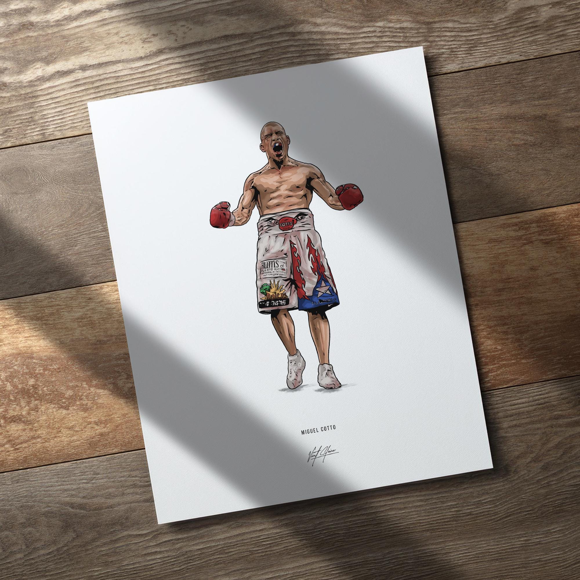 Miguel Cotto Poster, Boxing Wall Art, 8x10 Sports Print for Man Cave ...